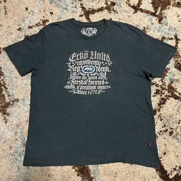 Marc Ecko | Shirts | Ecko Unltd Grunge Cyber Y2k Shirt Blue Gray Size Xl Y2k Skater Hip Hop ...